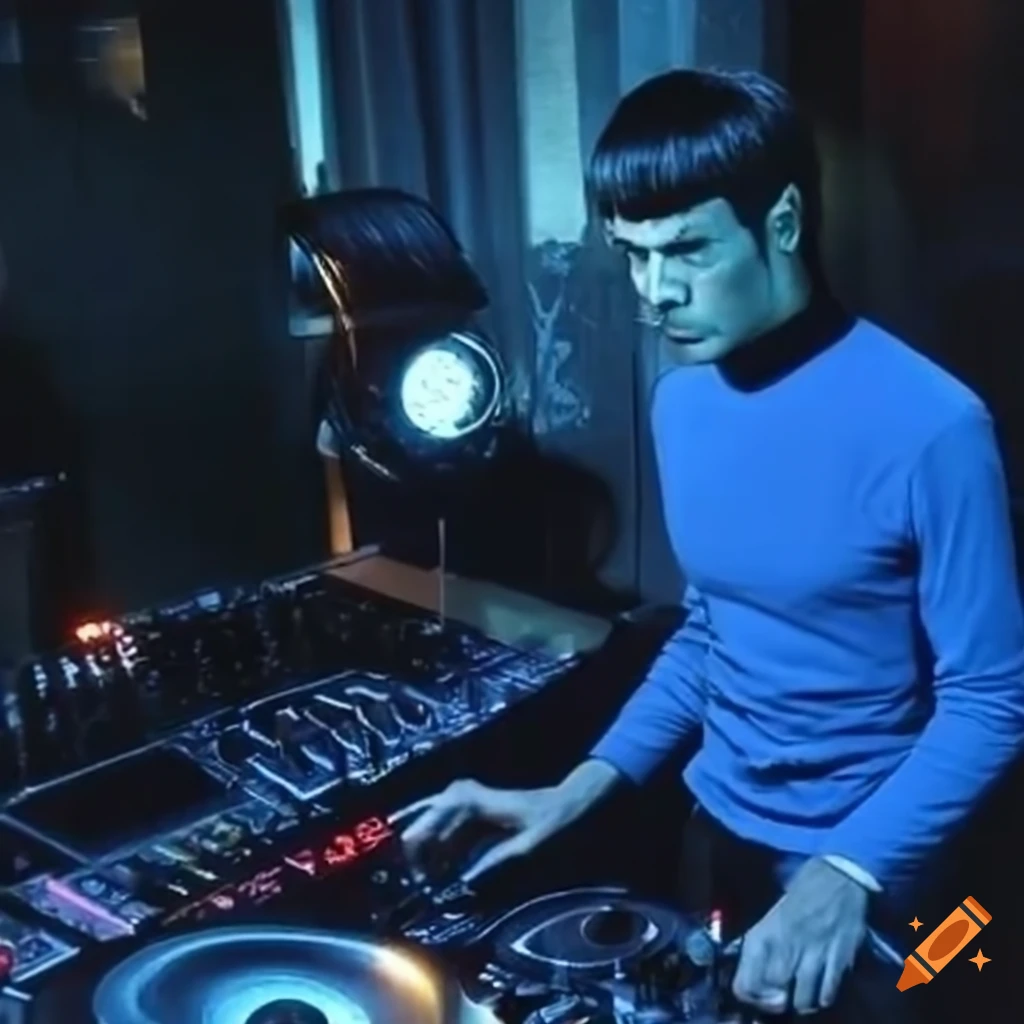 Spock working as a dj on Craiyon