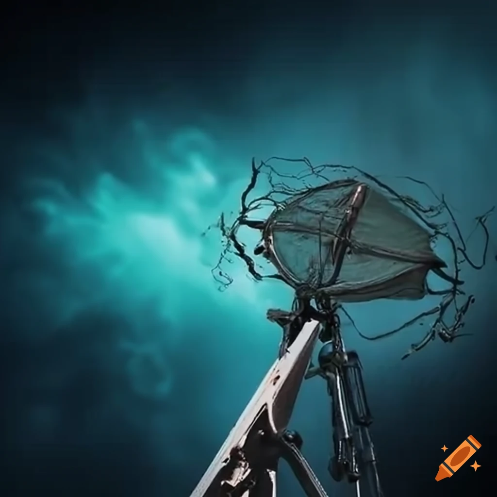 Alien unearthly communication device with warped 'antenna' on Craiyon