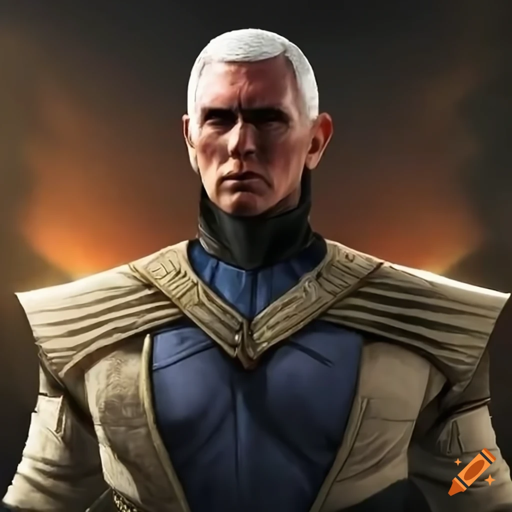 Mike pence depicted as raiden from mortal kombat on Craiyon