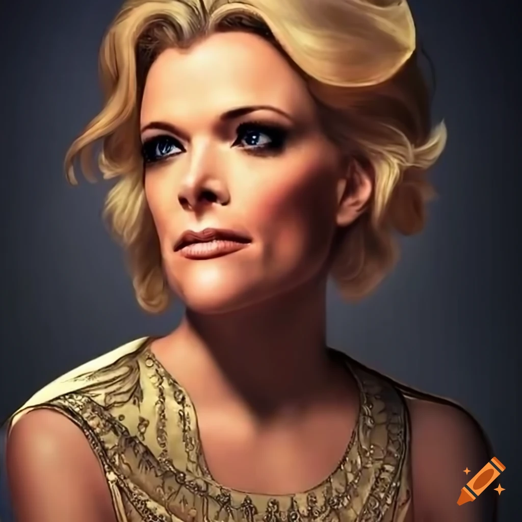 Illustration of a person with symmetrical facial features in an art ...