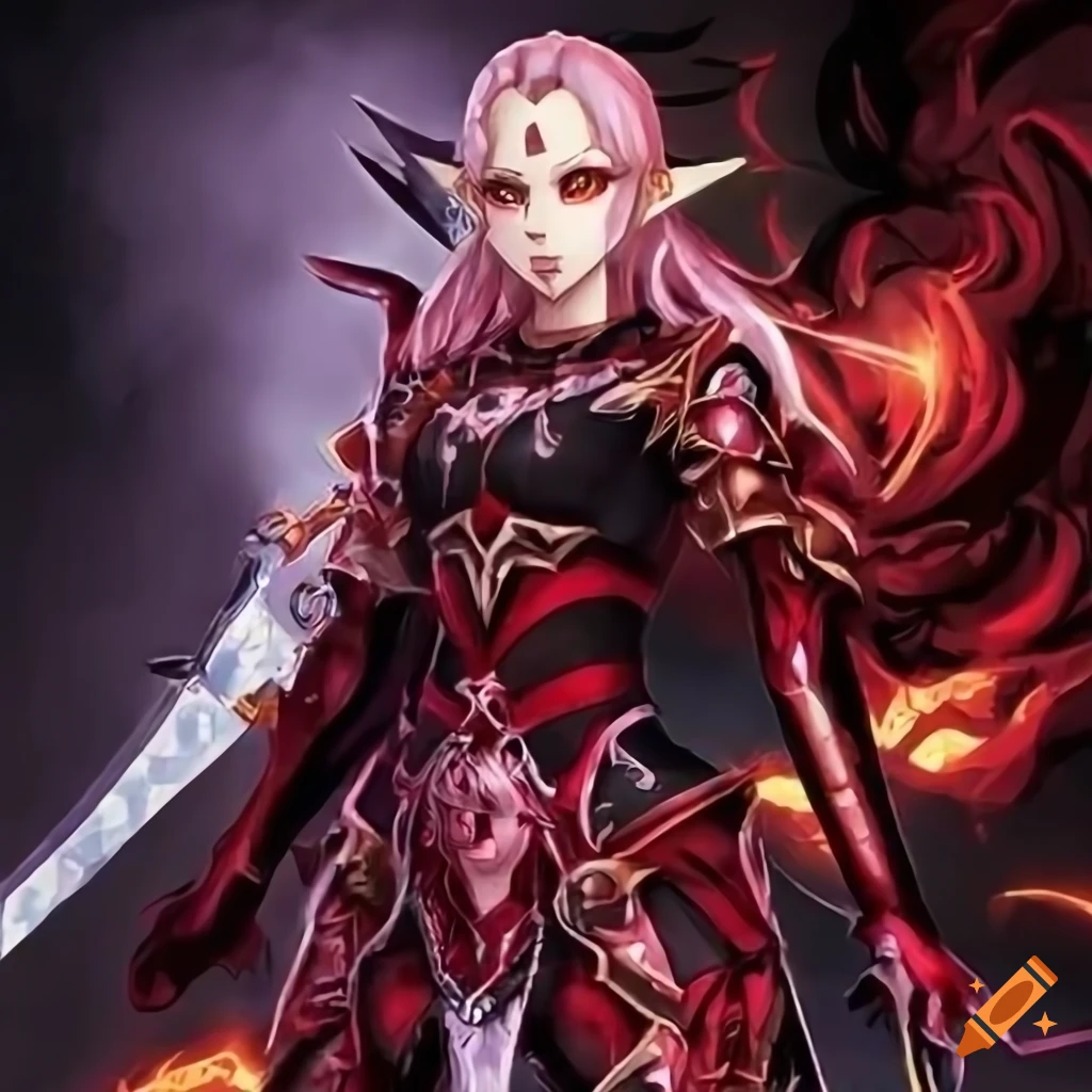 Anime princess, blood knight demon, and celestial commander in gothic ...