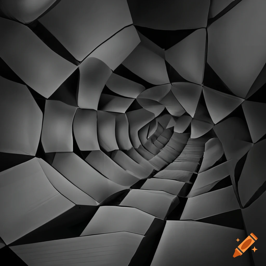 Stunning 4k penrose triangles optical illusion in surreal white and ...