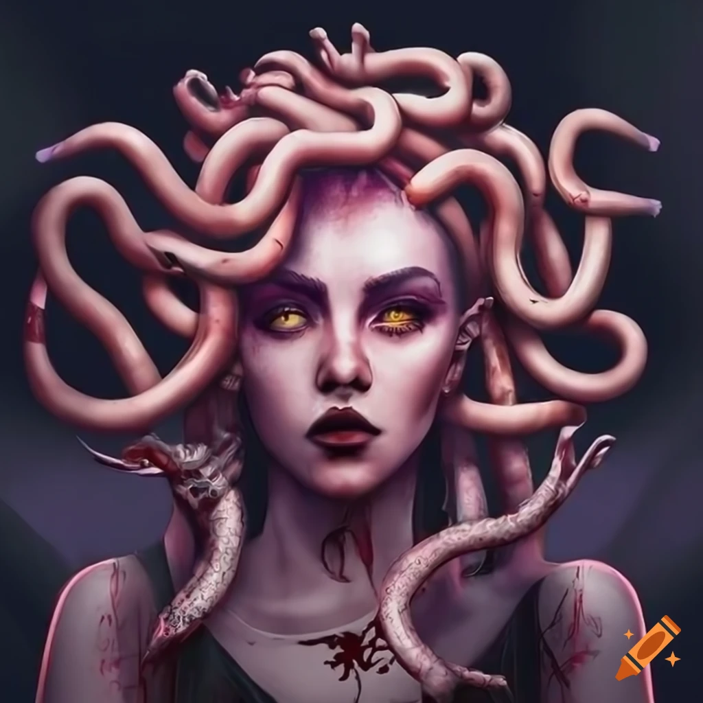 Edgy Eroxia Metalcore Band Logo With A Medusa Gorgon Girl On Craiyon