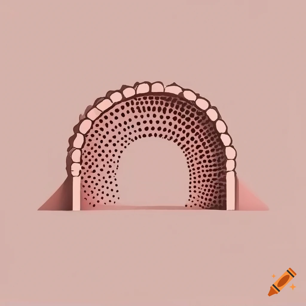 Geometric minimalist drawing with arches, dots, and lines on Craiyon