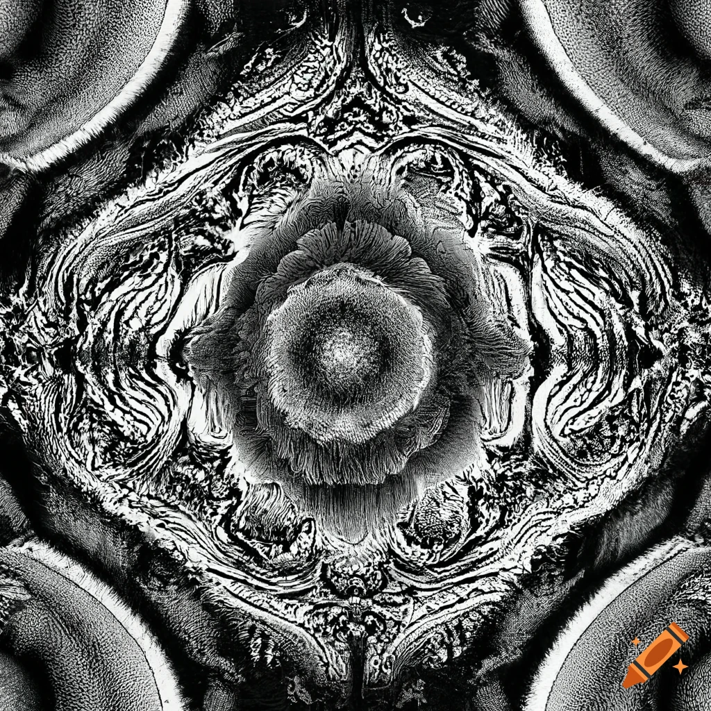 Black and white stereogram with ercea text on Craiyon