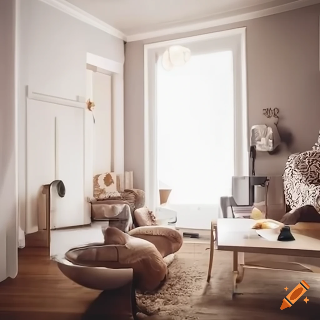 Cozy living room ideal for microsoft teams background on Craiyon