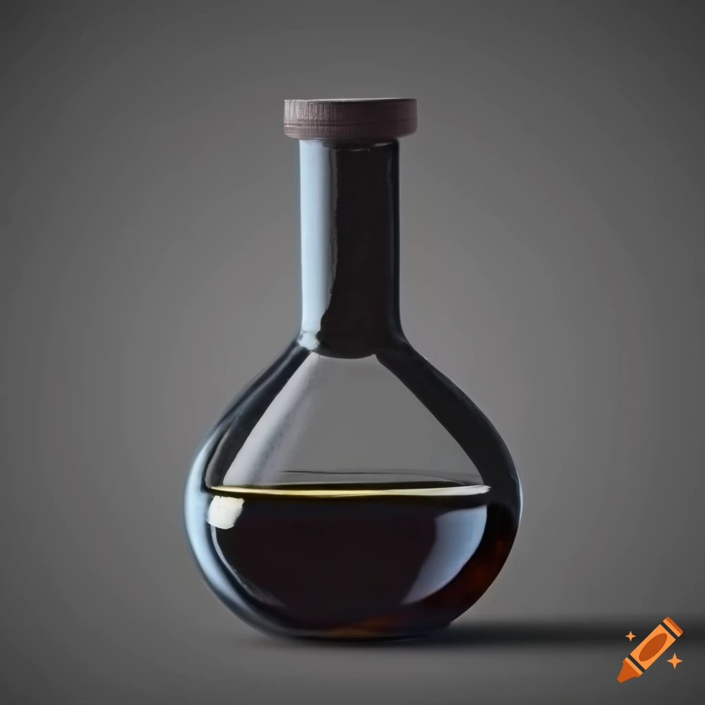 Flask of black oil on Craiyon