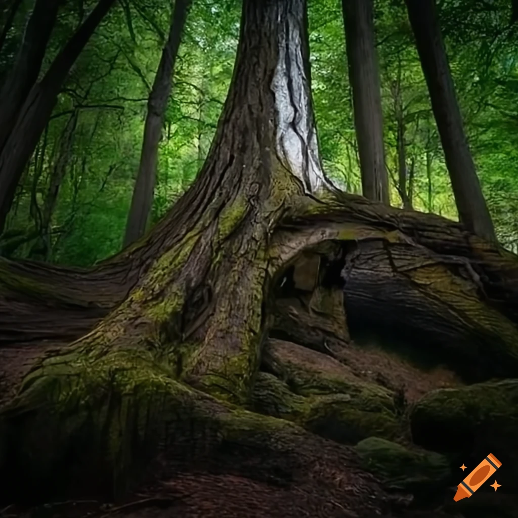 Tree height perspective view on Craiyon
