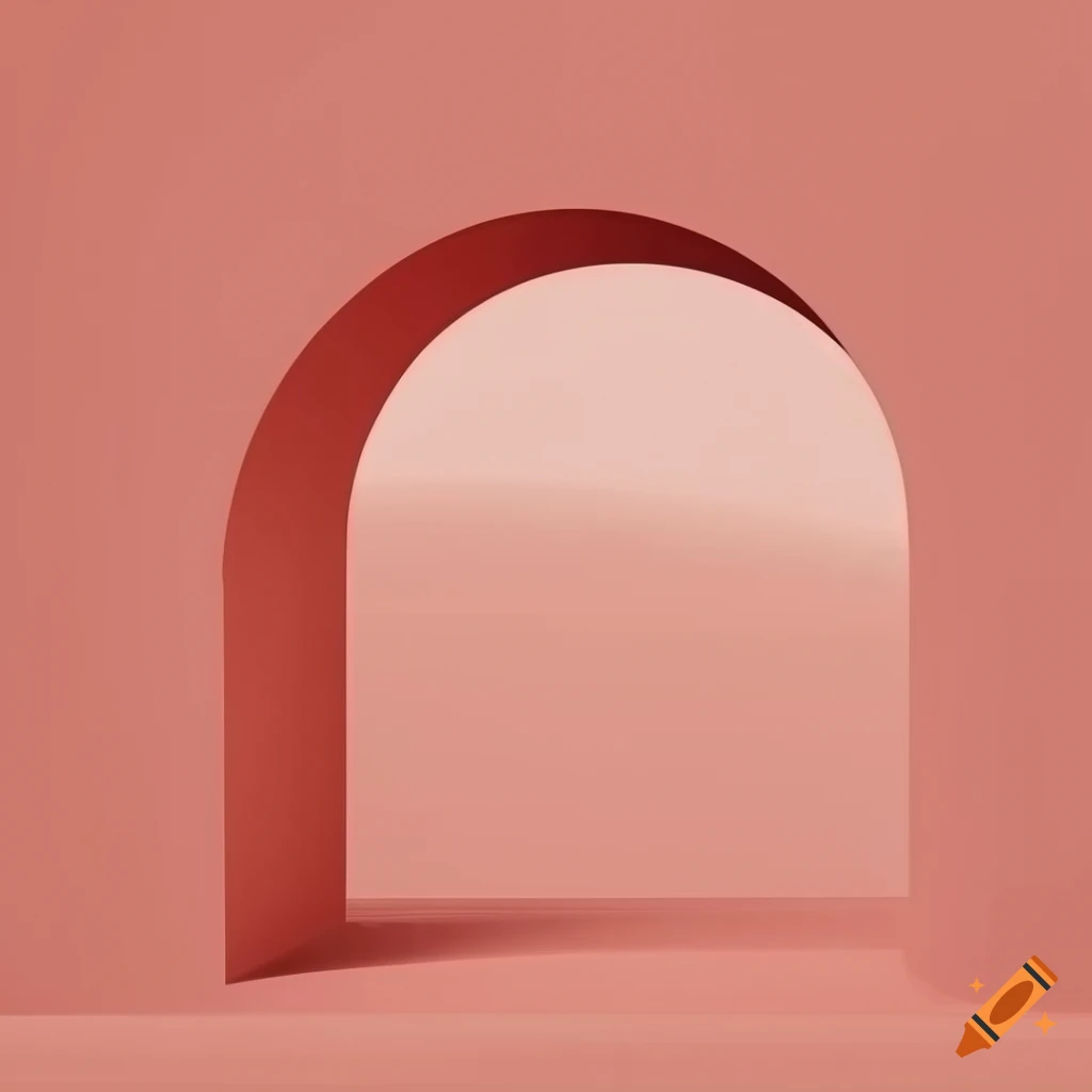 Geometric drawing with arches, dots, and lines in a minimalist style on ...