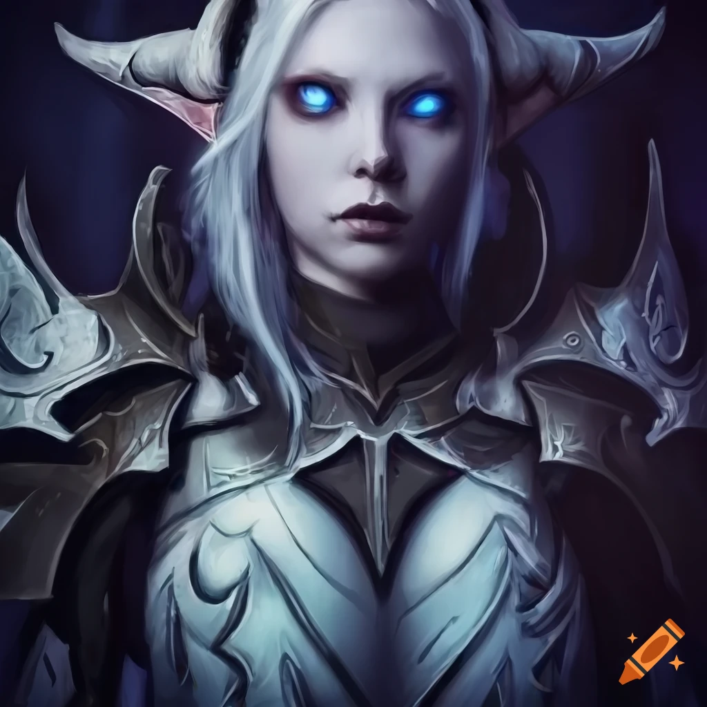 Powerful female night elf death knight in keystone armor inspired by ...