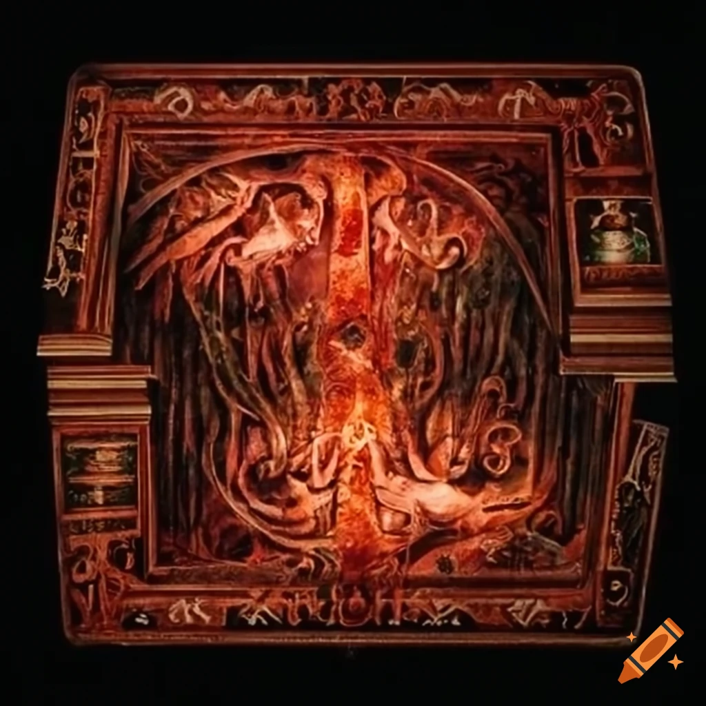 Unusual ouija board with demonic alphabet on Craiyon