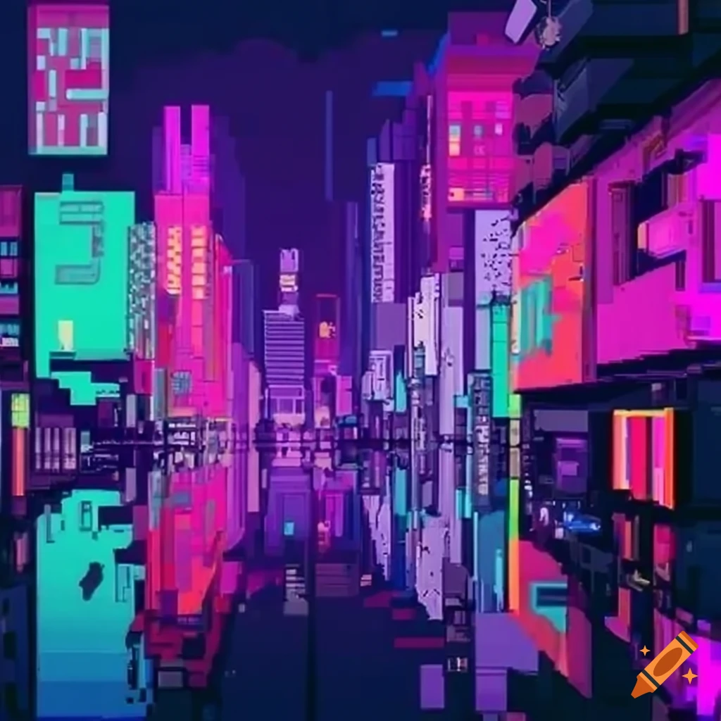 8-bit cyberpunk nyc cityscape on Craiyon