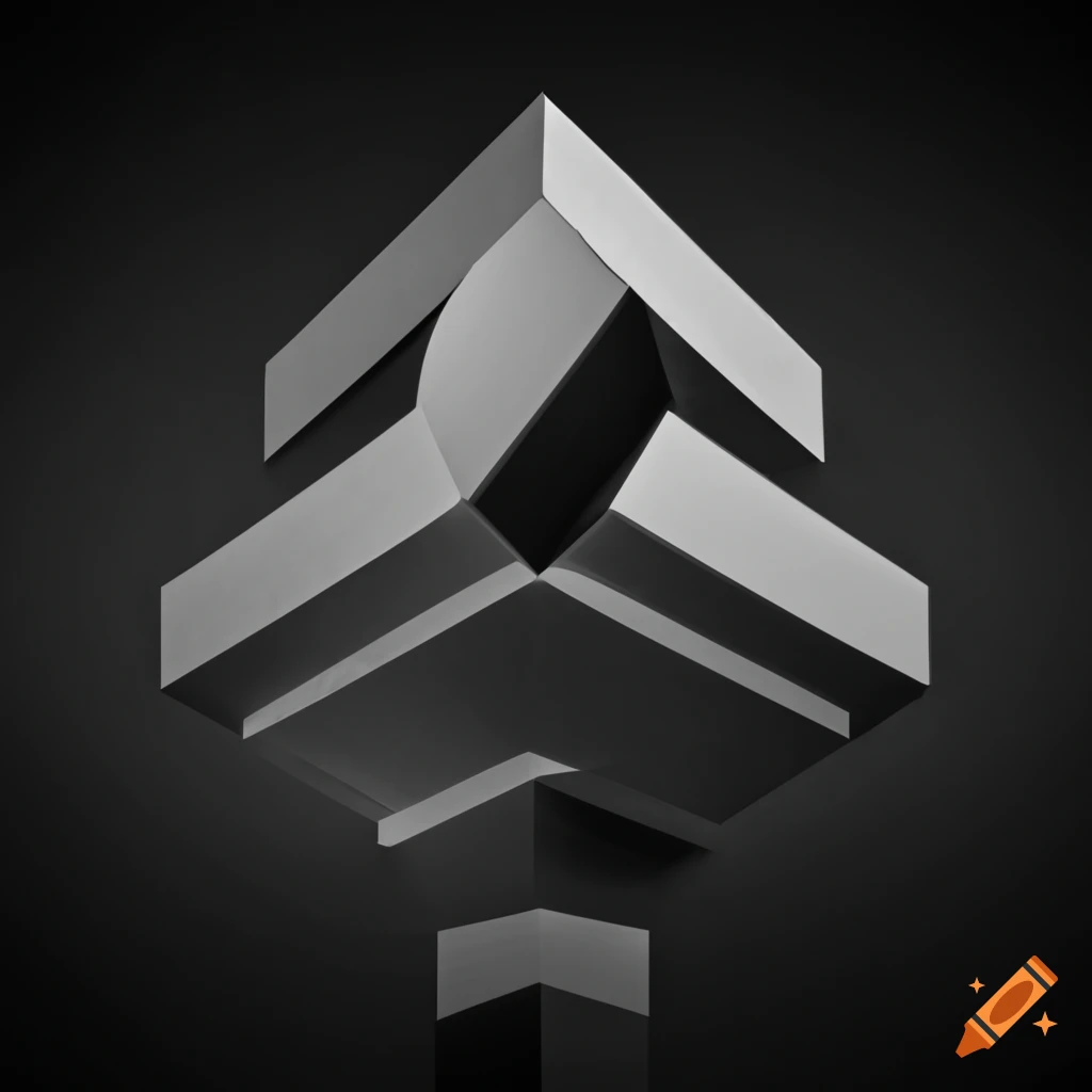 Stunning 4k Penrose triangles optical illusion in surreal white and ...