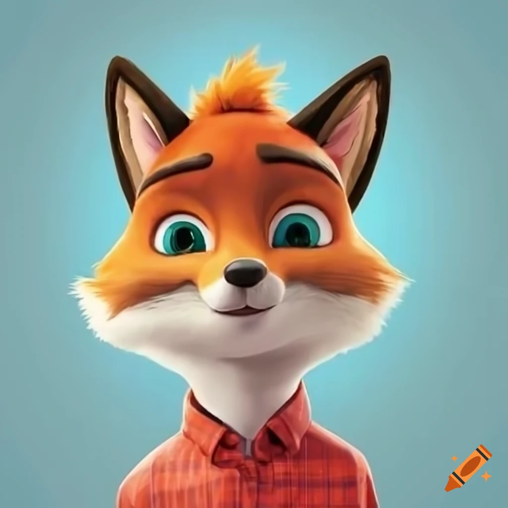 Friendly and vibrant fox character waving hello on Craiyon