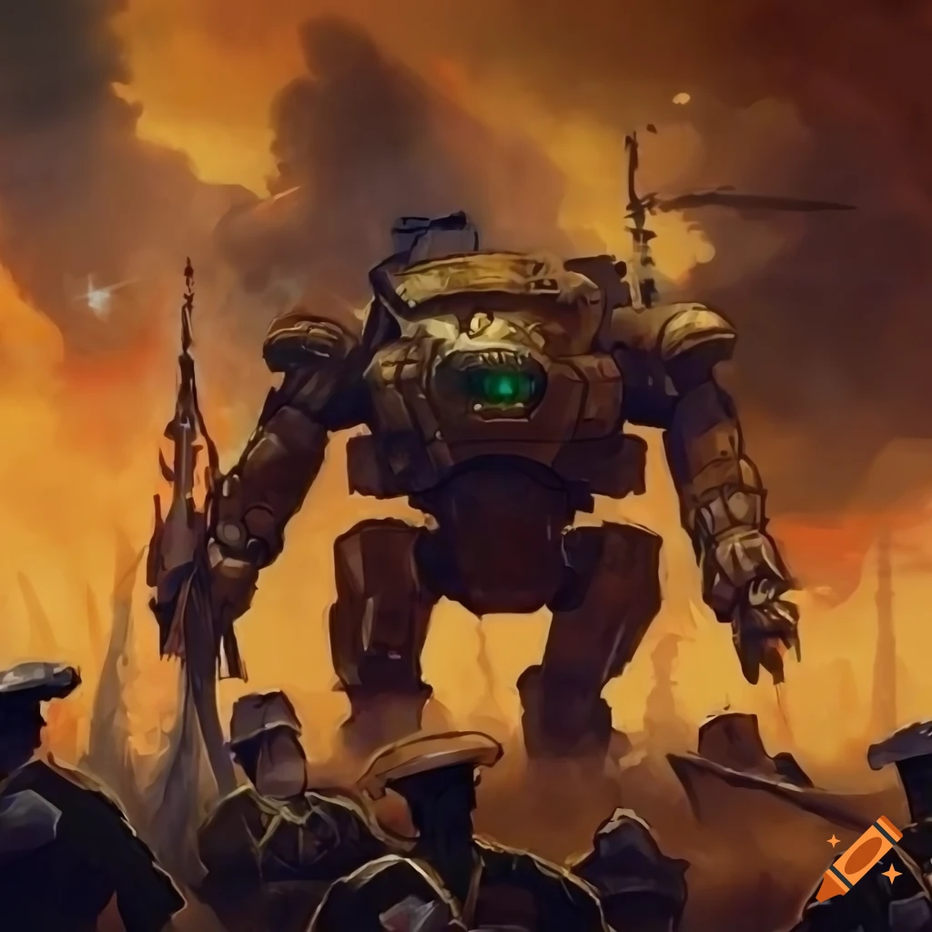 Mech battle scene in new jersey on Craiyon