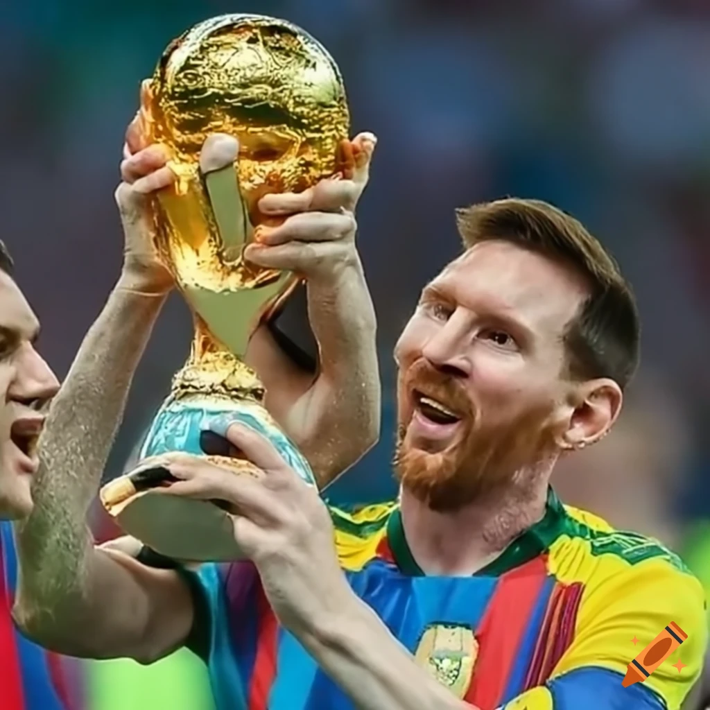 Lionel messi celebrating with teammates after winning the fifa world ...