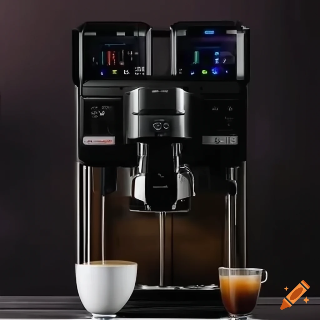 Modern coffee machine with digital control display on Craiyon