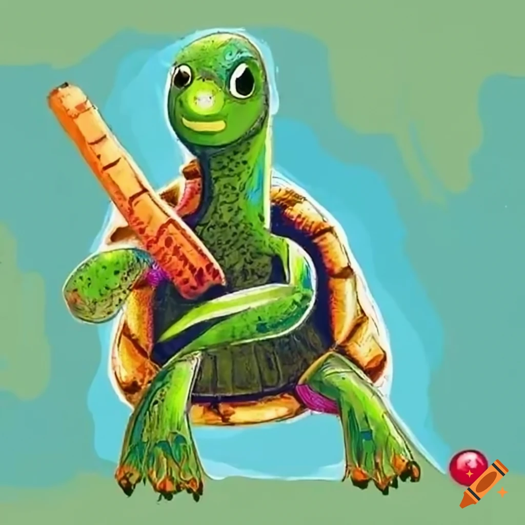 Turtle playing cricket on Craiyon