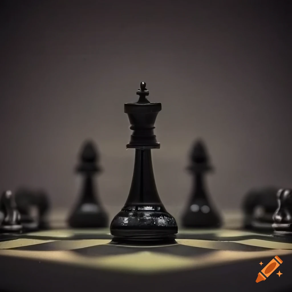 Chess board with dramatic lighting on Craiyon