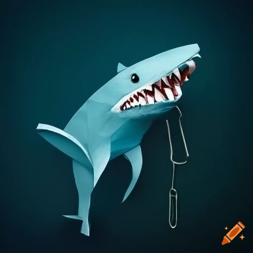 Shark made of paperclips in creative art on Craiyon