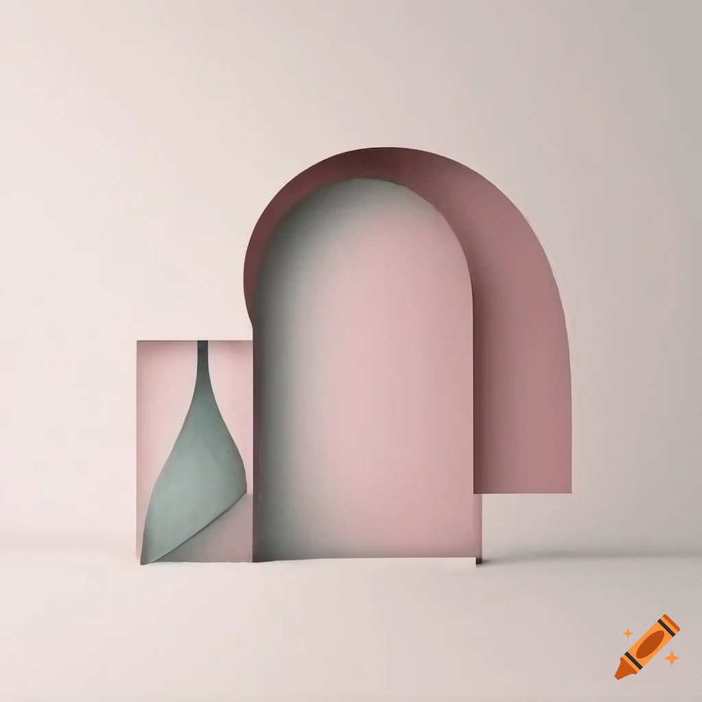 Geometric minimalist drawing with arches, dots, and lines on Craiyon