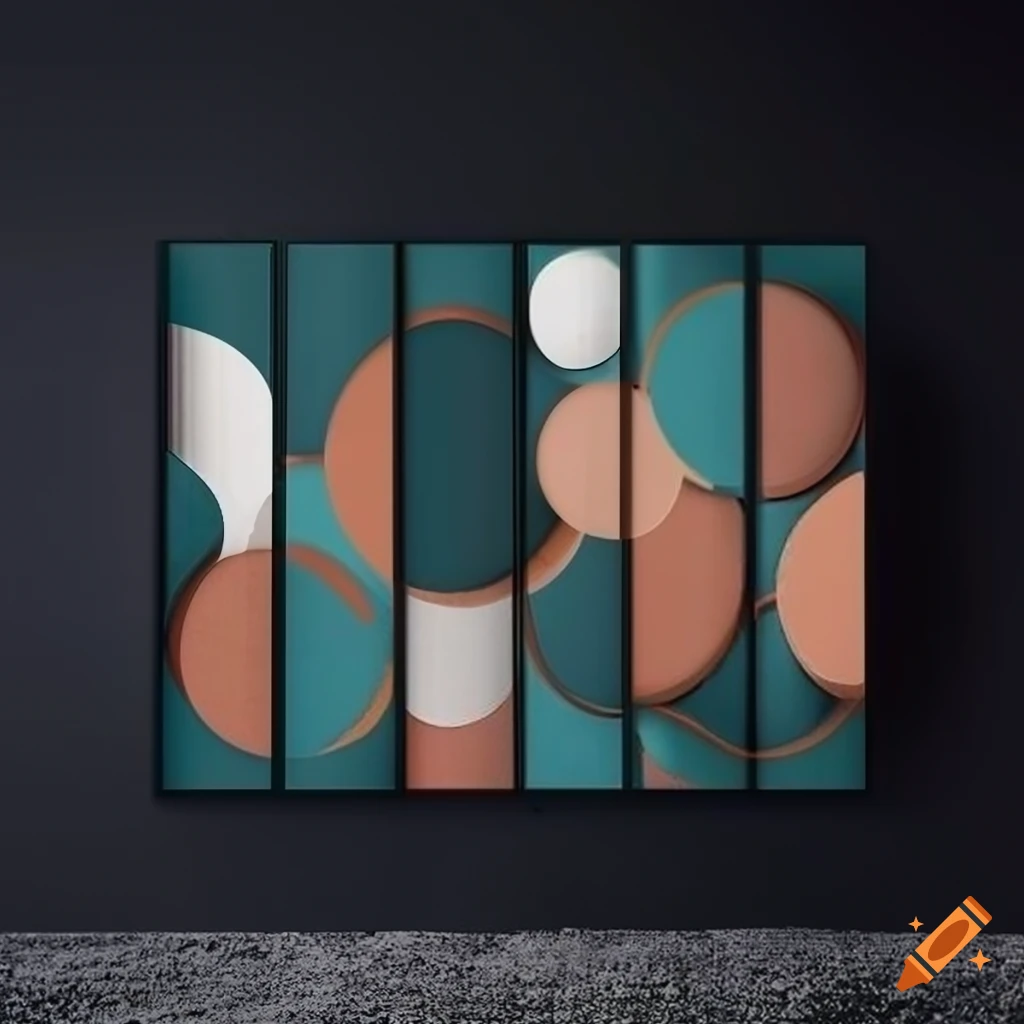 Geometric abstract wall art set of 7 prints with modern digital designs ...