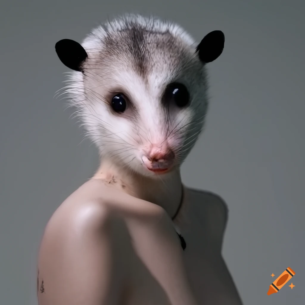 Opossum head on a pegasus body on Craiyon