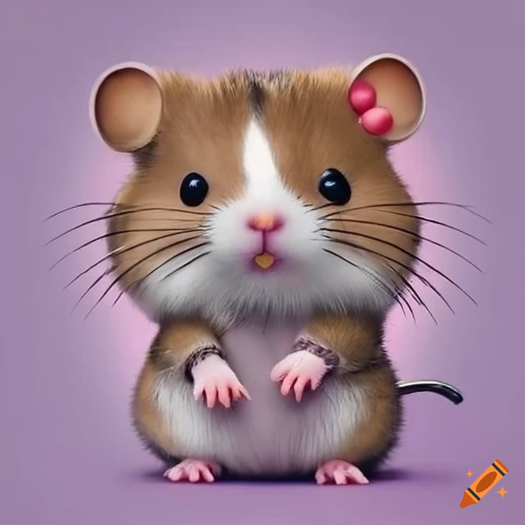 Dwarf hamster with hello kitty theme on Craiyon
