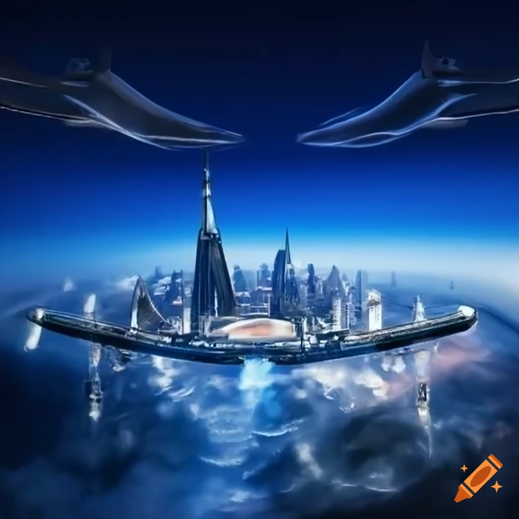 Futuristic world in 2090 with astonishing architecture and flying ...
