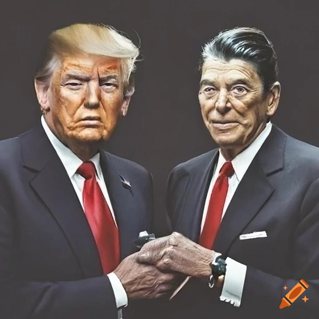 Comparison of political portraits of US Presidents Donald Trump and ...