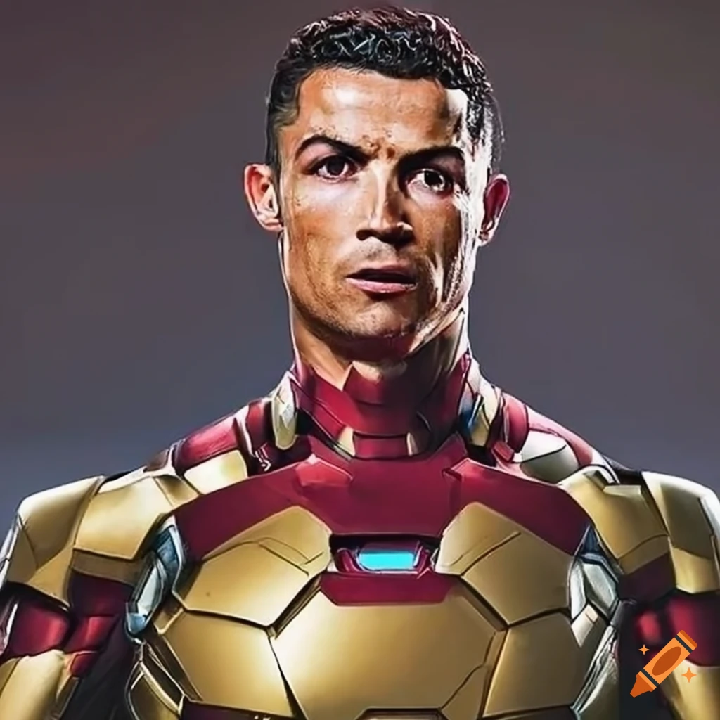 Ronaldo in iron man shoot on Craiyon