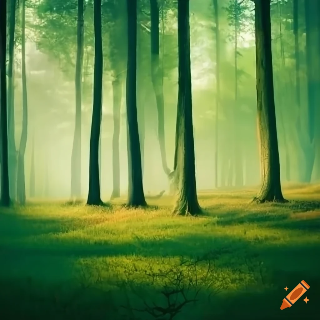 Forest trees in the distance on Craiyon