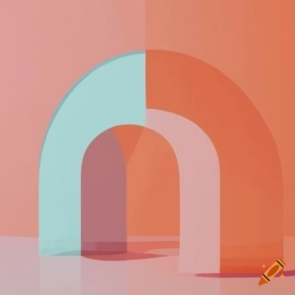 Geometric minimalist drawing with arches, dots, and lines on Craiyon