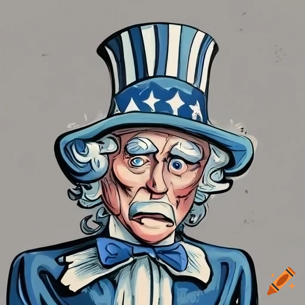 Cartoon illustration of uncle sam on Craiyon