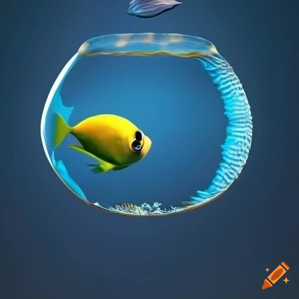 Cute tropical fish in an aquarium on a dark blue background on Craiyon