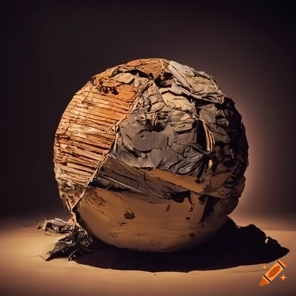 Pile of junk garbage covered with a drapery in a dramatic landscape on ...