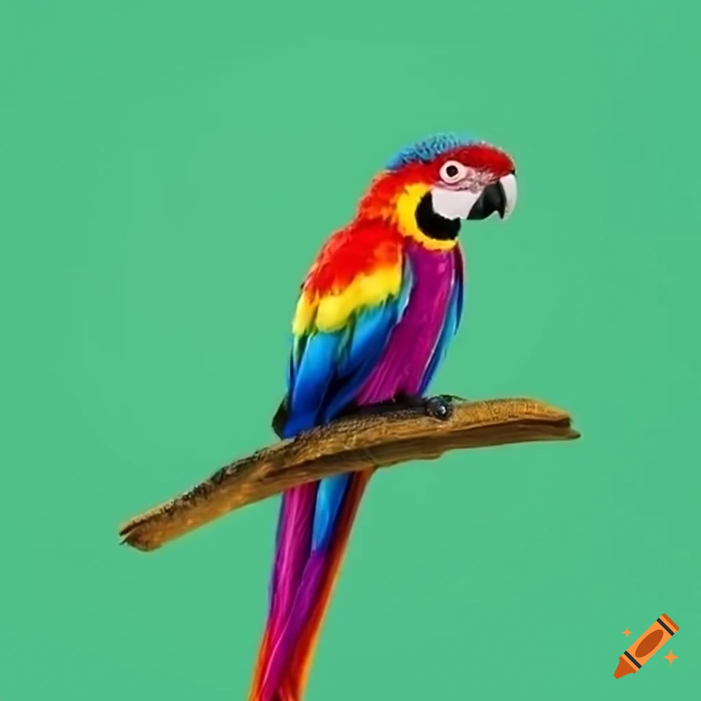 Parrot waving a rainbow flag on Craiyon