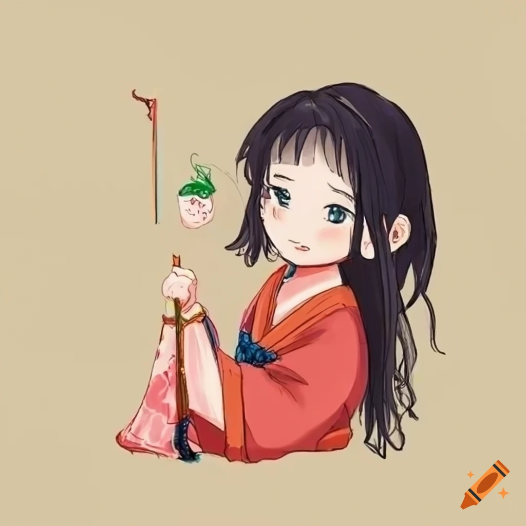 Japanese drama drawing and flashcard on Craiyon