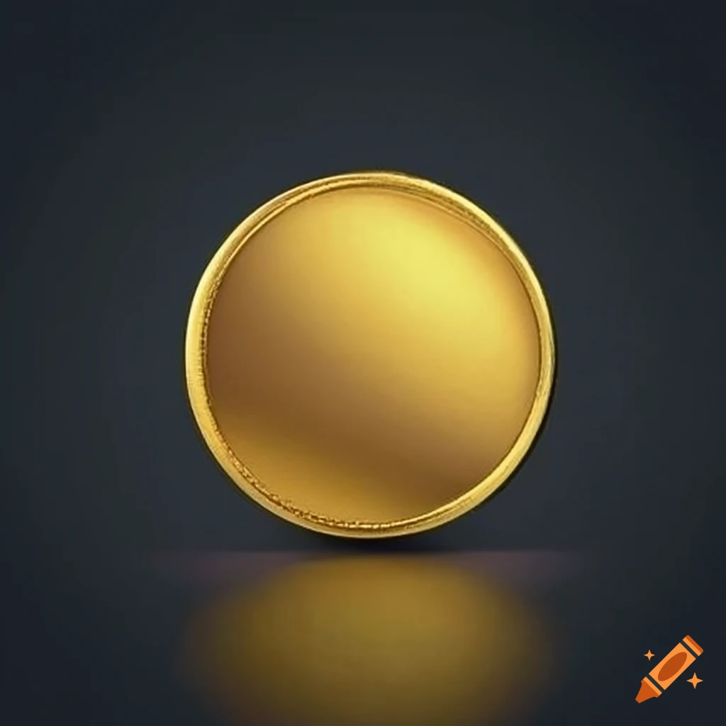 Plain smooth gold coin on Craiyon