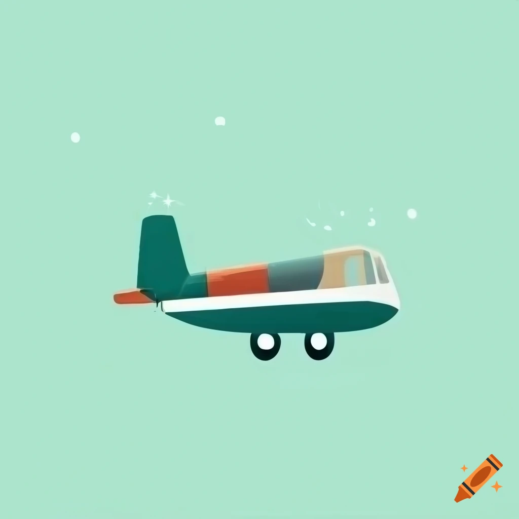 Cute minimalistic plane made of simple vector shapes on Craiyon