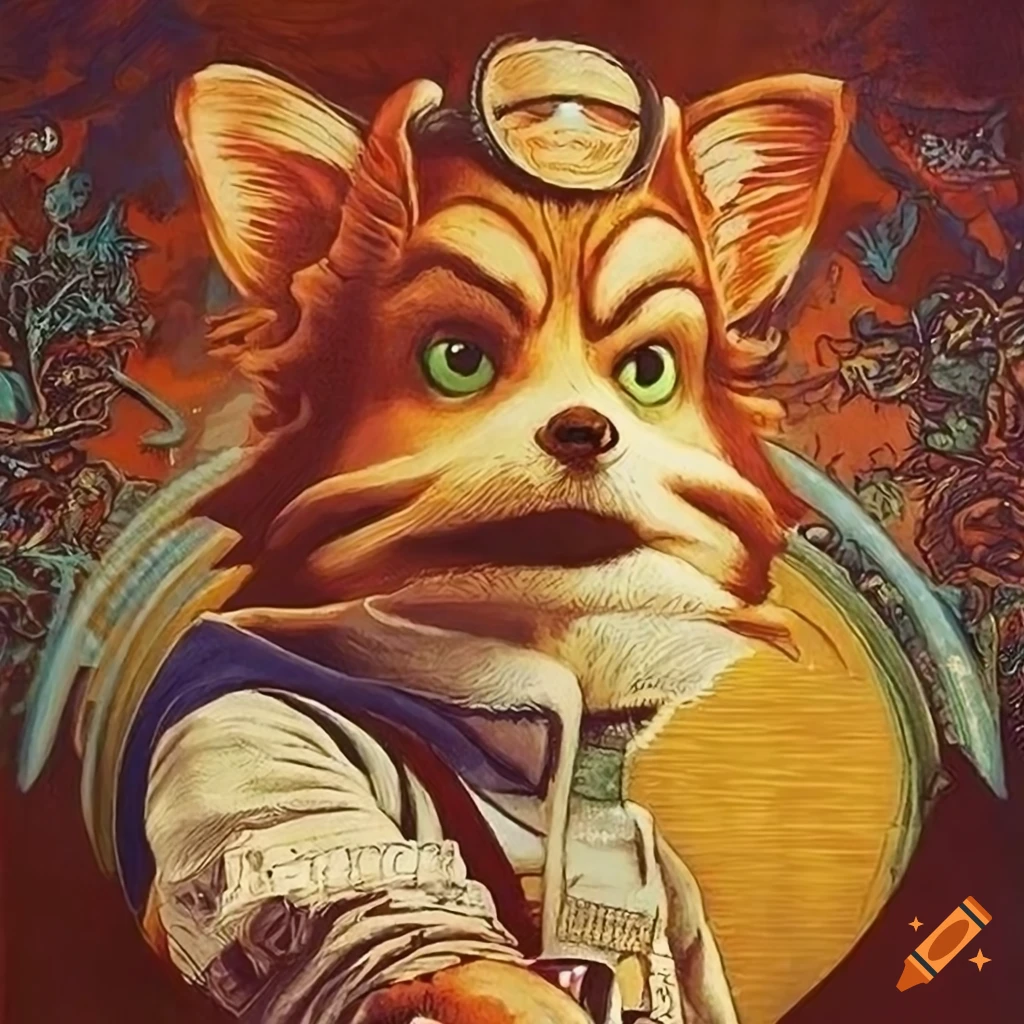 Intricate Star Fox style labyrinth with vintage poster vibes on Craiyon