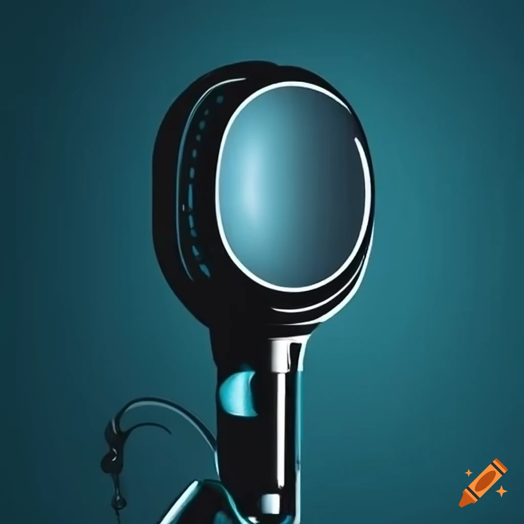 Company logo with microphone on fishing rod design on Craiyon