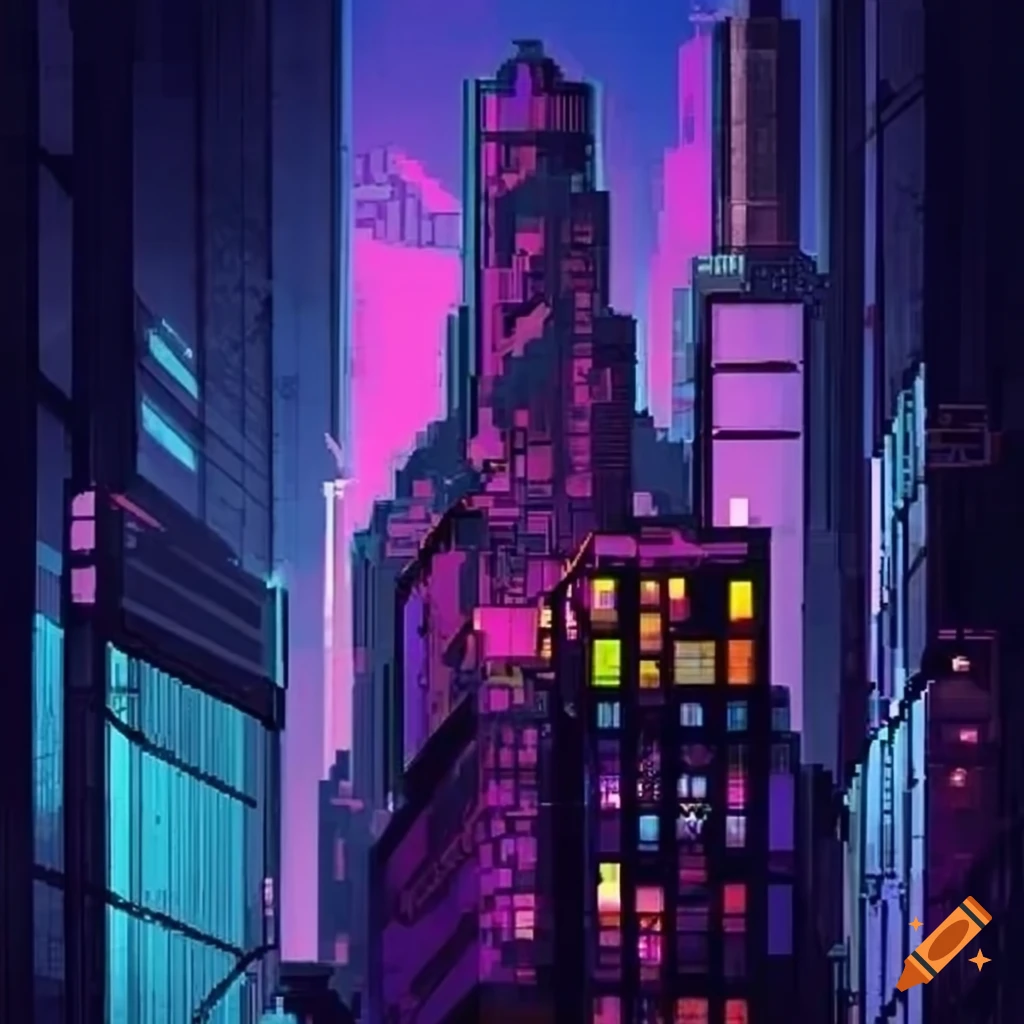 8-bit cyberpunk nyc cityscape on Craiyon