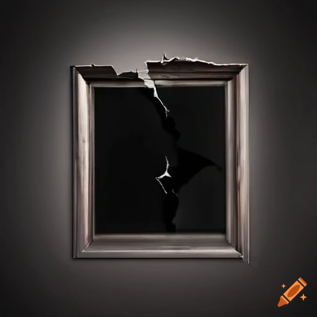 Black broken picture frame on Craiyon