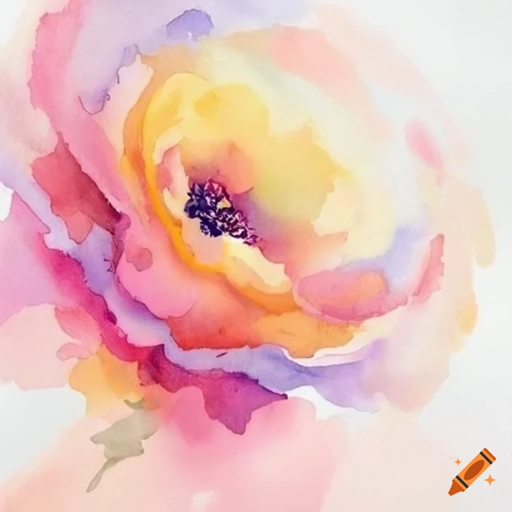 Flower in pastel watercolor painting on Craiyon