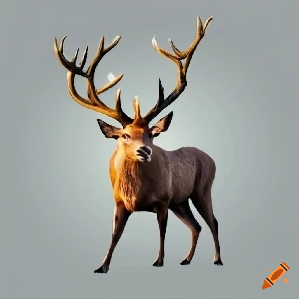 Stag facing forward on transparent background on Craiyon