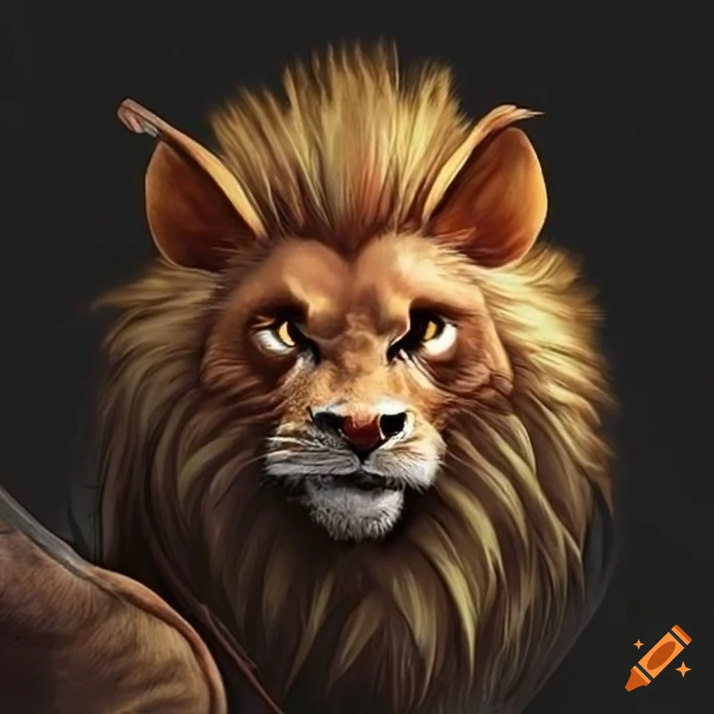 Lion bat creature on Craiyon