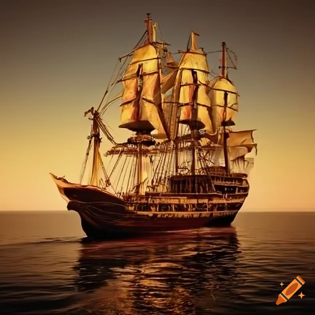 Golden ship on Craiyon