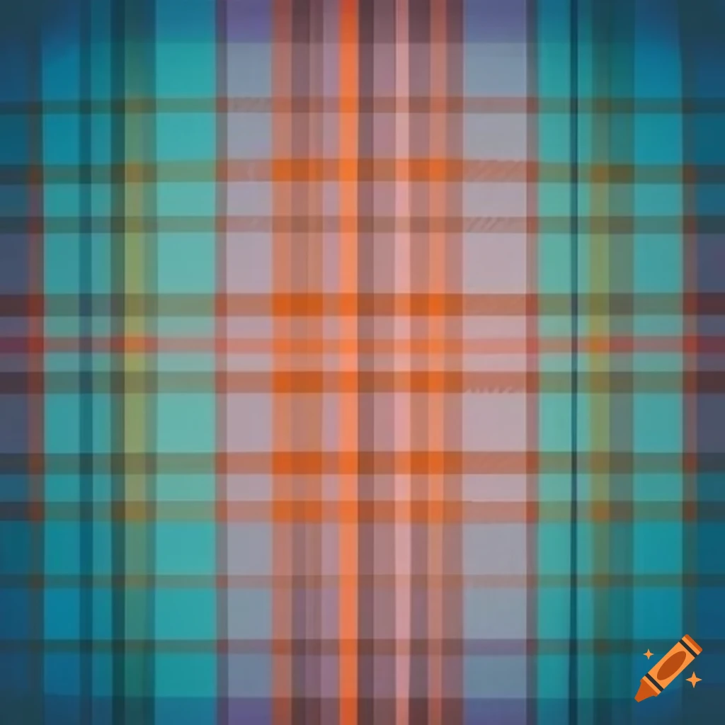 Stylish plaid fabric design in warm colors on Craiyon