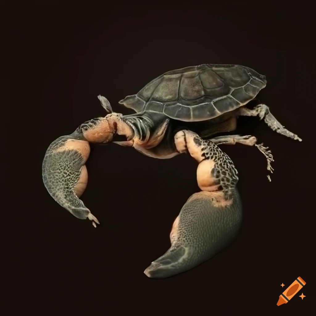 Hybrid creature with turtle body and scorpion legs on Craiyon